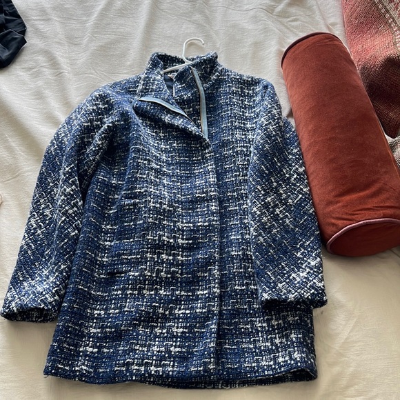 J. Crew Factory | Jackets & Coats | Jcrew Factory Blue Tweed Jacket ...